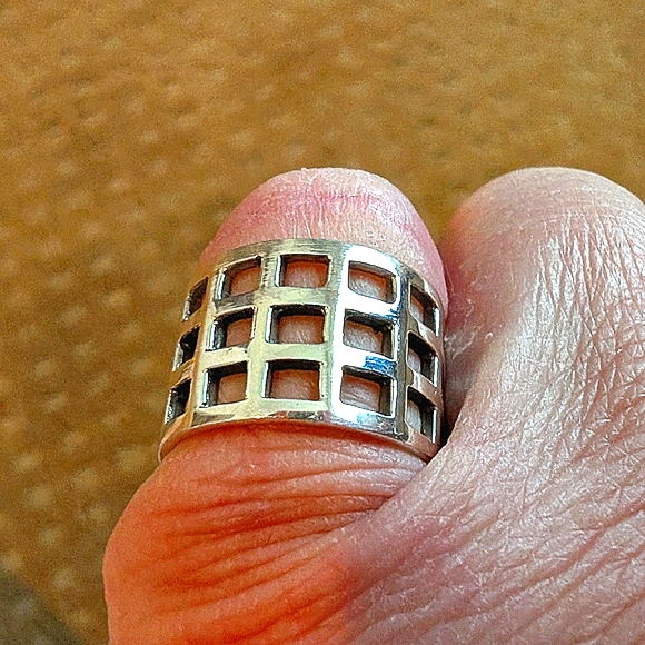 Jewelry | Sterling Silver Squares Grid Pattern Ring | Poshmark